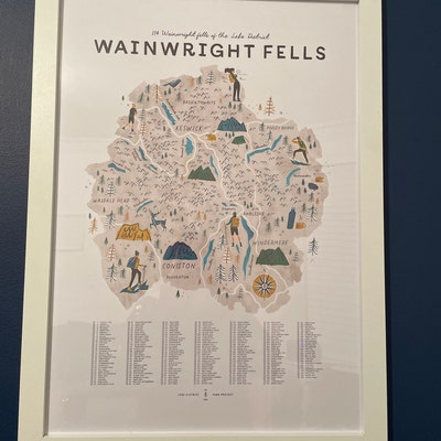 Wainwright Fells Illustrated Map Checklist. the Complete 214 Wainwright ...