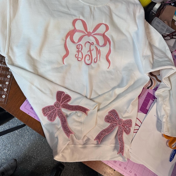 Bow Monogram Frame Embroidery Design | Coquette Bow Topper for Initial ...