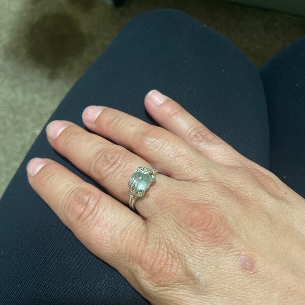 Witch Ball Ring, Hands Ring, Gemstone Ring, Silver Witch Ring, Silver ...