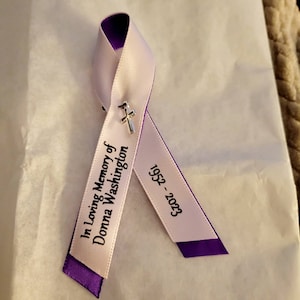 Custom Memorial Ribbons Pinned and Ready to Wear , Lapel Ribbons ...