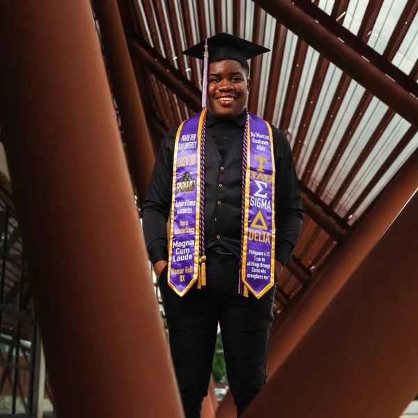 Dual Colored Panel Custom Graduation Stole HBCU Style - Etsy