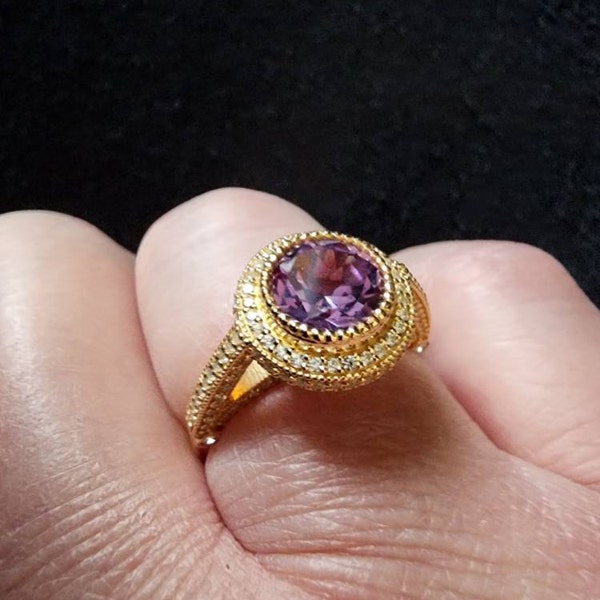 2.55cts Alexandrite Gemstone Engagement Ring, Alex Stone Ring, Bridal ...