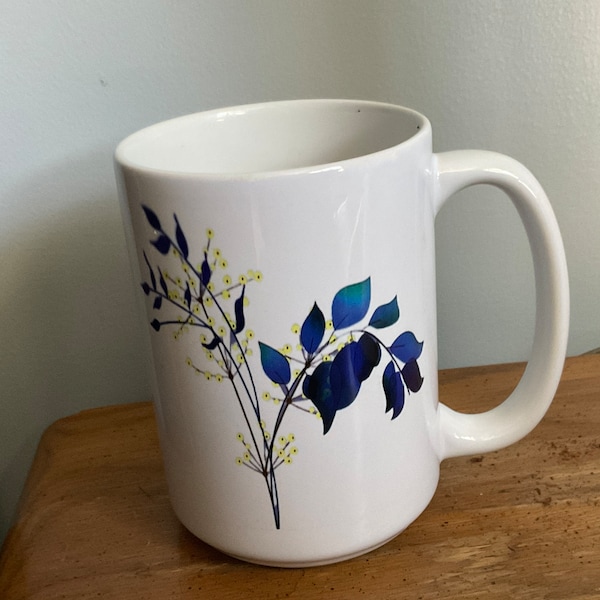 Red Cardinal Bird Sitting on Branch Printed on Both Sides White Ceramic ...