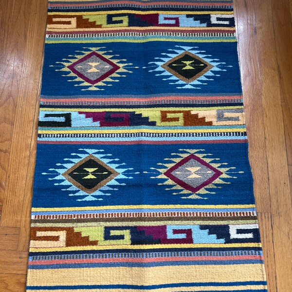 Zapotec Southwest Wool Table Runner / Wall Tapestry Measuring 72 X 16 ...