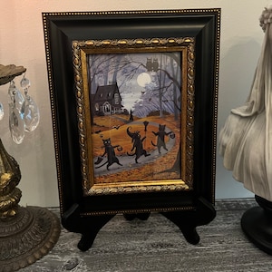 Witch's Story 4x6 Halloween Witch Black Cat Ryta Print of - Etsy