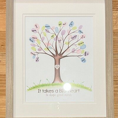 INSTANT DOWNLOAD Teacher Gift Ideas, Teacher Fingerprint Tree, Student ...