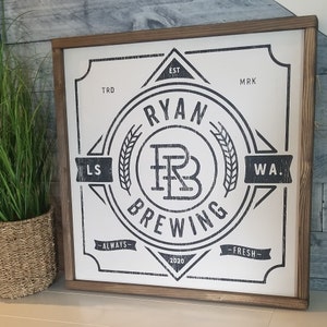 CUSTOM FAMILY BREWERY Personalized Beer Sign, Hand Painted, Wood Sign ...