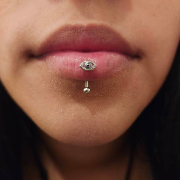 16G Evil Eye Eyebrow Ring/rook Barbell/curved Barbell/rook Earring/rook ...