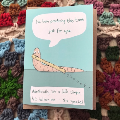 Funny Worm Birthday Card - Etsy