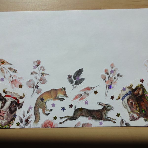 6 X Map of the Hand Stickers. Vintage Style. Retro. Snail Mail ...