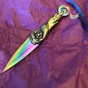 Mini Wiccan Athame Woodland Crystal Blade Wicca Ritual Knife Ritual ...