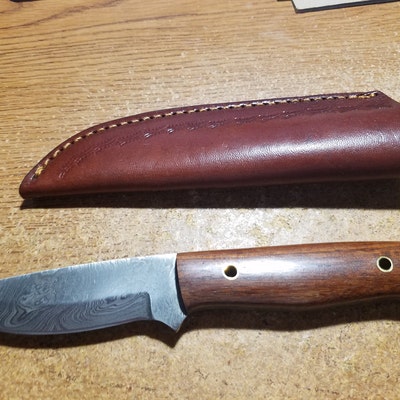 Hand Forge Bushcraft Knife With Sheath Rosewood Fixed Blade Custom Knife Hunting Knife Camping ...