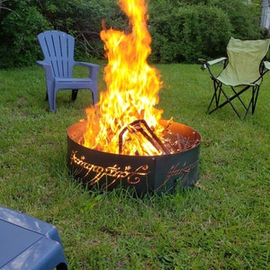 Custom Size Fire Pit Personalized Fire Ring Heavy Duty - Etsy