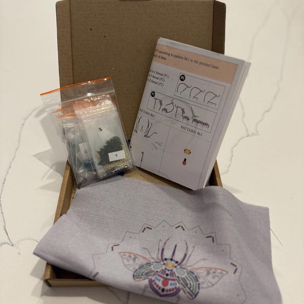 Bead Embroidery Kit, DIY Beaded Heart, Anatomical Heart, Medical Brooch ...