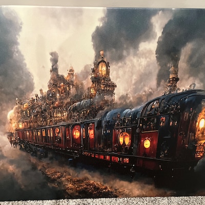Steam Punk Train Decor Art Mechanism Engineering Artwork Clock Wall Art ...