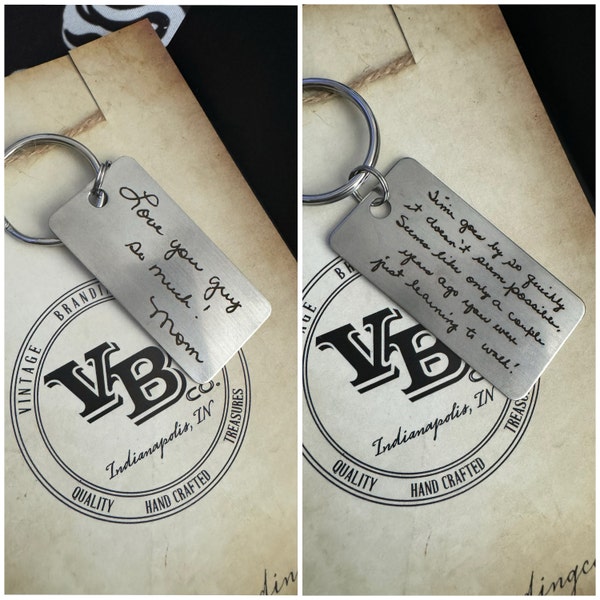 Your Handwritten Keychain- Your Design - Handwriting & Font Options ...