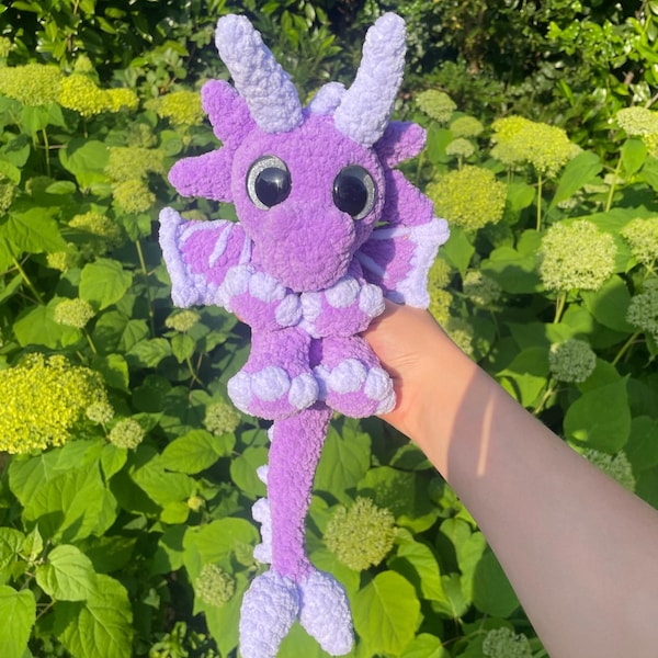 Neptune the Dragon Snuggler | PDF Crochet Amigurumi Pattern | Low Sew ...