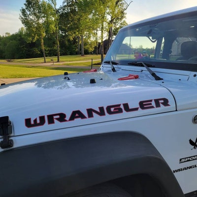 Custom Black Lettering Sticker Decal for Hood With an Outline Set of 2 ...