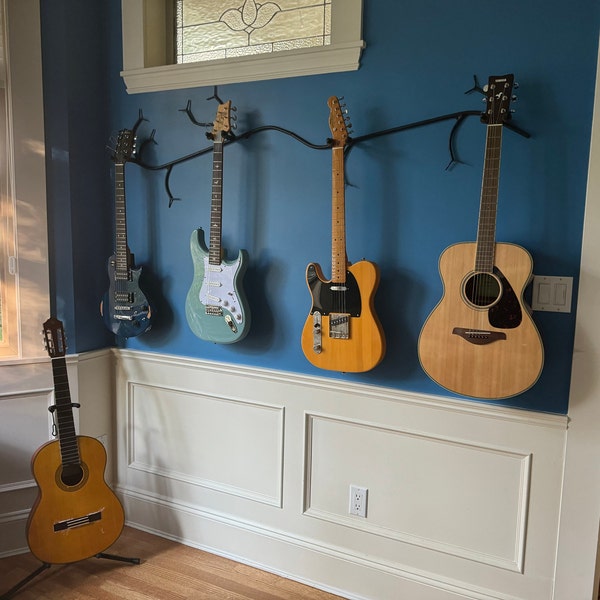 Musical Instrument Rack Wall Mounted Holder. Holds Two Instruments ...