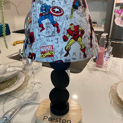 Marvel Super Hero Lamp Shade. Thor Ironman Hulk Captain - Etsy