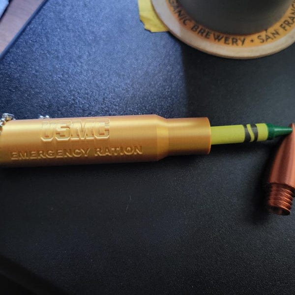 50 Caliber Bullet USMC Crayon Ration | 3D Printed | Gift for Marine ...