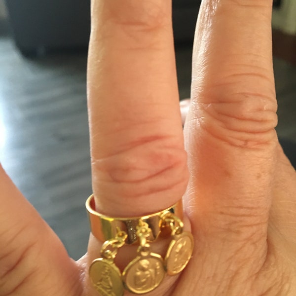 14 Kt Solid Gold Miraculous Medals Pendant /medalla Virgen La ...