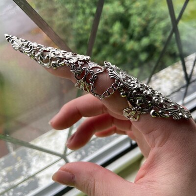 Double Ring Set X1 Full Finger Claw rake Claw Ring Vampire Jewelry ...