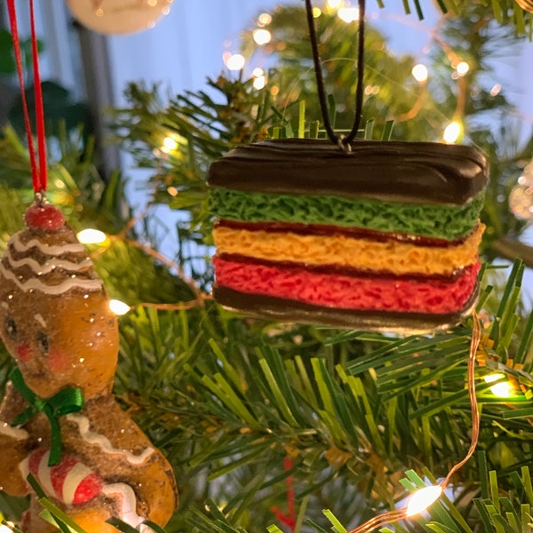 Rainbow Cookie Ornament - Christmas Ornament - Italian Cookie Ornament ...