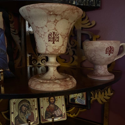 Tabletop Greek Orthodox Vigil Lamp in Ivory-beige Color With - Etsy UK