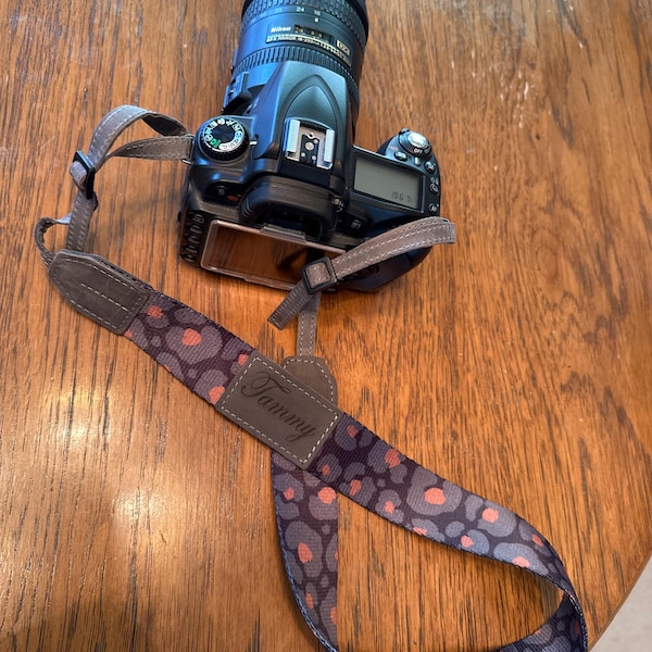 Engraved Camera Strap, Pattern Leather Camera Straps, Travel Gift ...