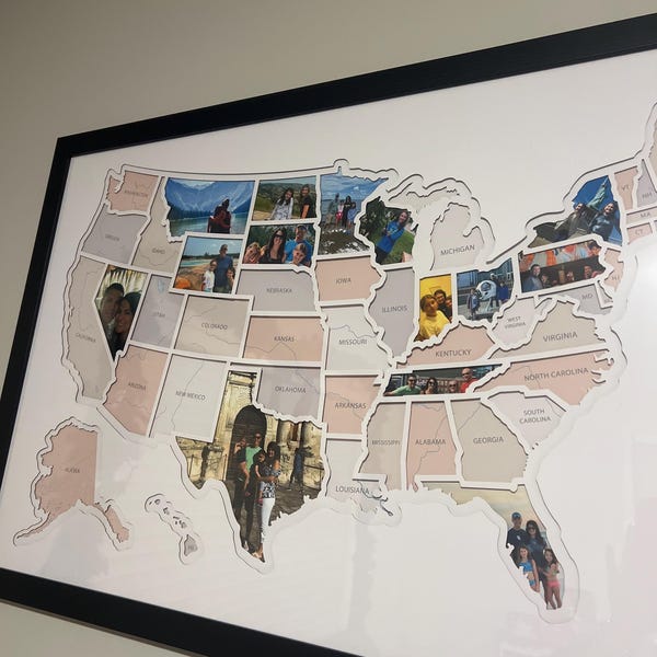 USA Photo Map - 50 States Travel Map Gift - Etsy