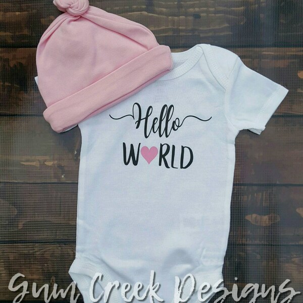 Hello World SVG, Newborn Svg, Cutting File Design, Baby, Baby Girl ...