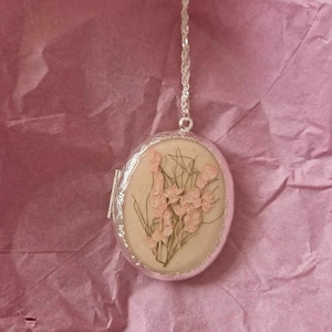 Real Forget Me Not Locket, Blue Forget Me Not Necklace, Locket Necklace ...