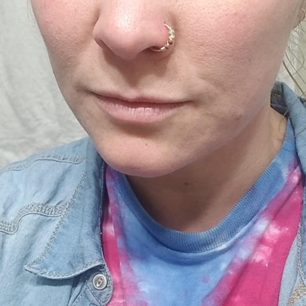 Boho Nose Ring, Snug Nose Ring Hoop, Small Nose Ring, Picasso Beaded ...