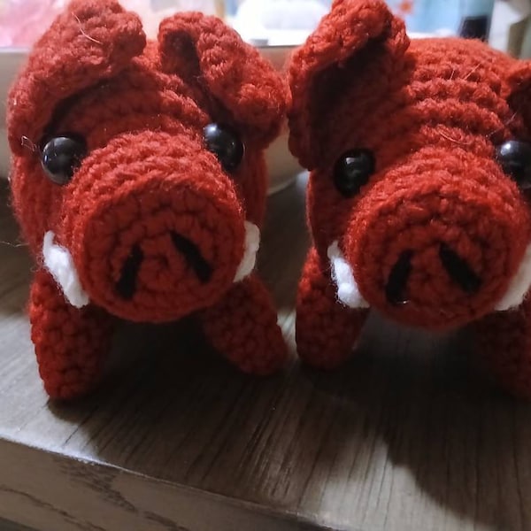 MINI Crochet Stuffed Razorback | Handmade Arkansas Hog Plush | Football ...