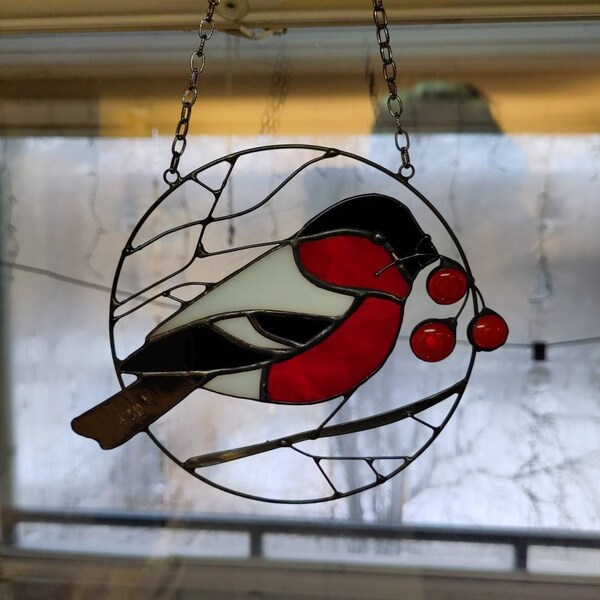 Pink Suncatcher Monarch Butterfly Flowers Stained Glass Picture Home ...