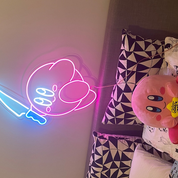 Kirby Neon Sign, Kirby Lamp, Kirby Anniversary Gift for Him, Kirby Wall ...
