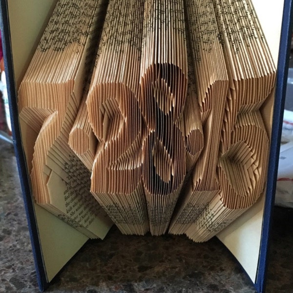 Folded Book Art Anniversary Gift, Personalized Date Centerpiece - Etsy