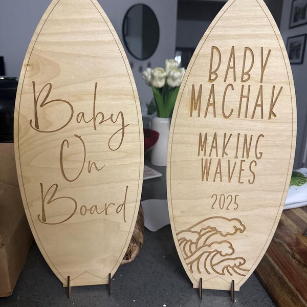 Baby on Board Baby Shower Sign, Surf Baby Shower, Baby on Board Baby ...