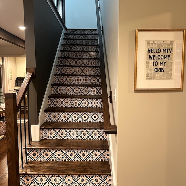Art Deco Parquet Pattern,stair Riser Stickers,peel and Stick Stair ...
