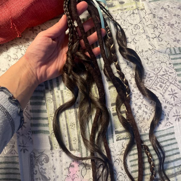 Ombre Dark Brown Curly Dreadlock Extensions: Wool Boho Crochet DE/SE - Etsy