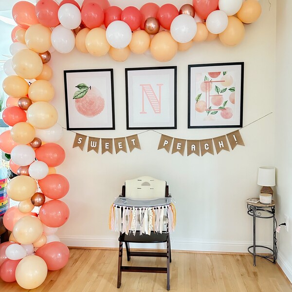 Watercolor Peach Art Print - Printable Peach Nursery Decor - Kitchen ...