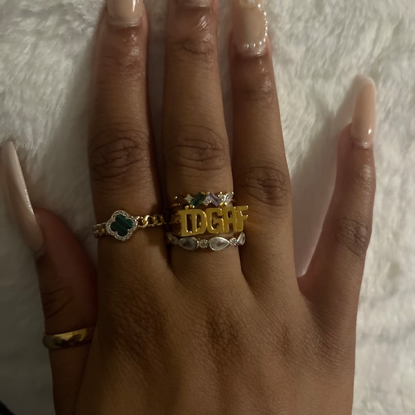 Custom One-line Nameplate Ring - Etsy