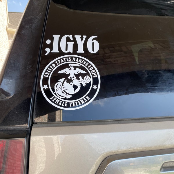 Female Veteran& ;IGY6 Set - USMC Vinyl Decal - Detailed - Semper ...