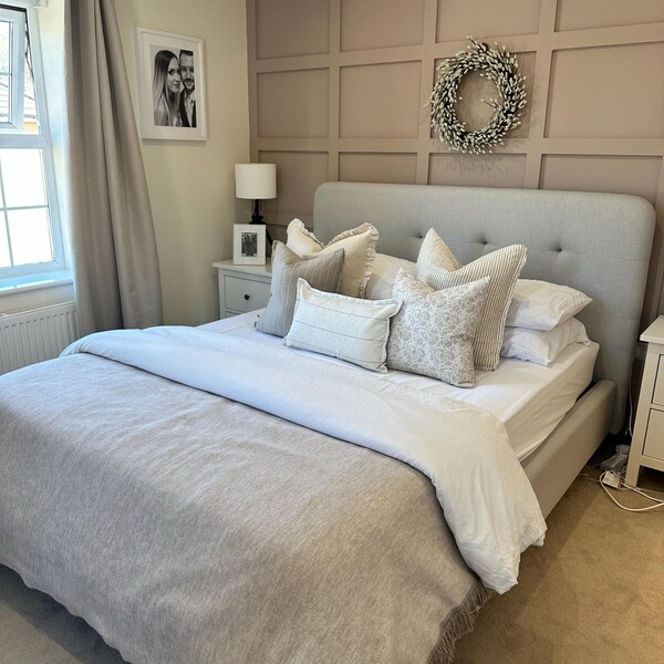 Sofia Cream Boucle Fringed Cushion With Duck Feather Pad - 5 Sizes ...