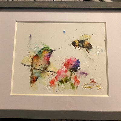 BUMBLEBEE and HUMMINGBIRD Watercolor Print by Dean Crouser - Etsy