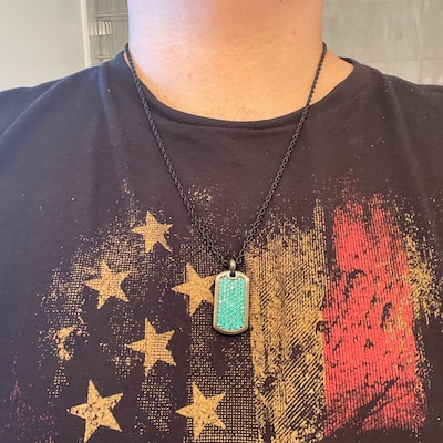 Matte Black Mens Dog Tag Necklaces by JV Jewelry - Etsy