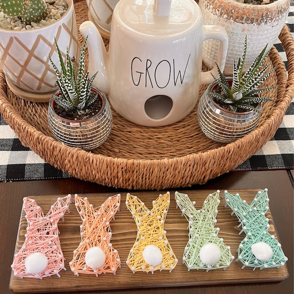 DIY Rainbow Bunnies String Art Kit - Etsy