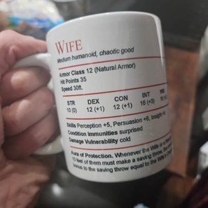D&D Wife Stat Block Tumbler Dungeons and Dragons Wife Gift - Etsy