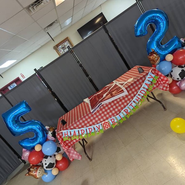 DIY Blue Farm Balloon Sculpture, 1.4m/55in, Boy's Farm Animal Balloon ...